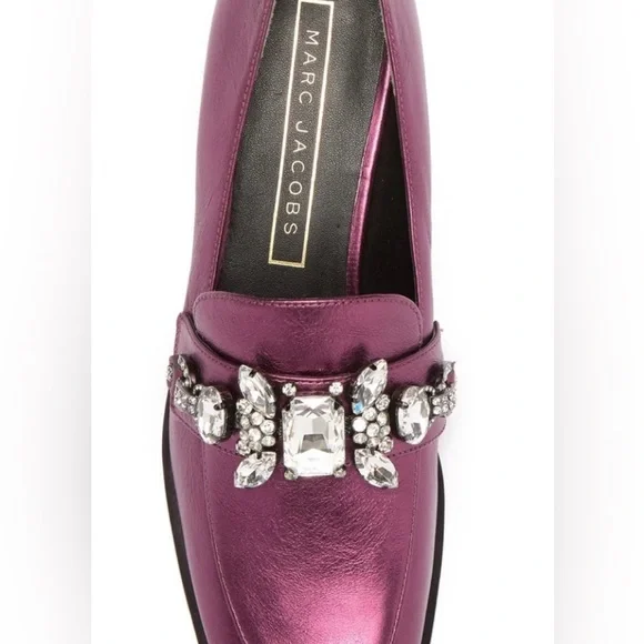 Marc Jacobs | Shoes | Marc Jacobs Tilde Embellished Leather Loafer ...